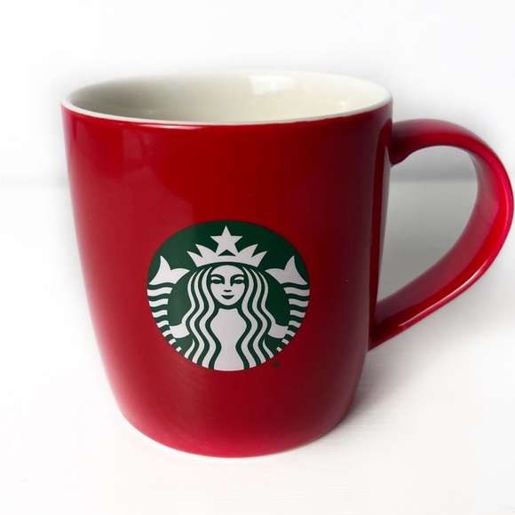Starbucks | Dining | Starbucks Red Mug With Green Mermaid Logo | Poshmark